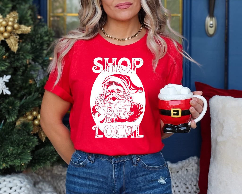 Shop Local Santa Tee – Bronze Seal