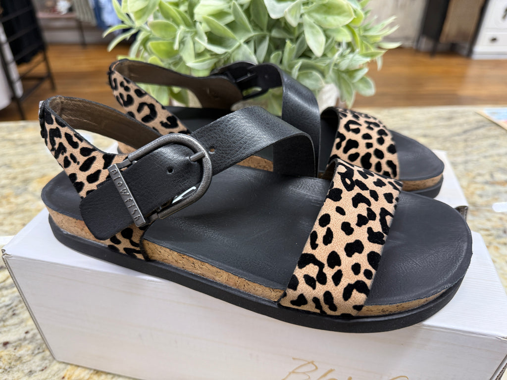 Blowfish Lance Black/Leopard Sandals – Bronze Seal