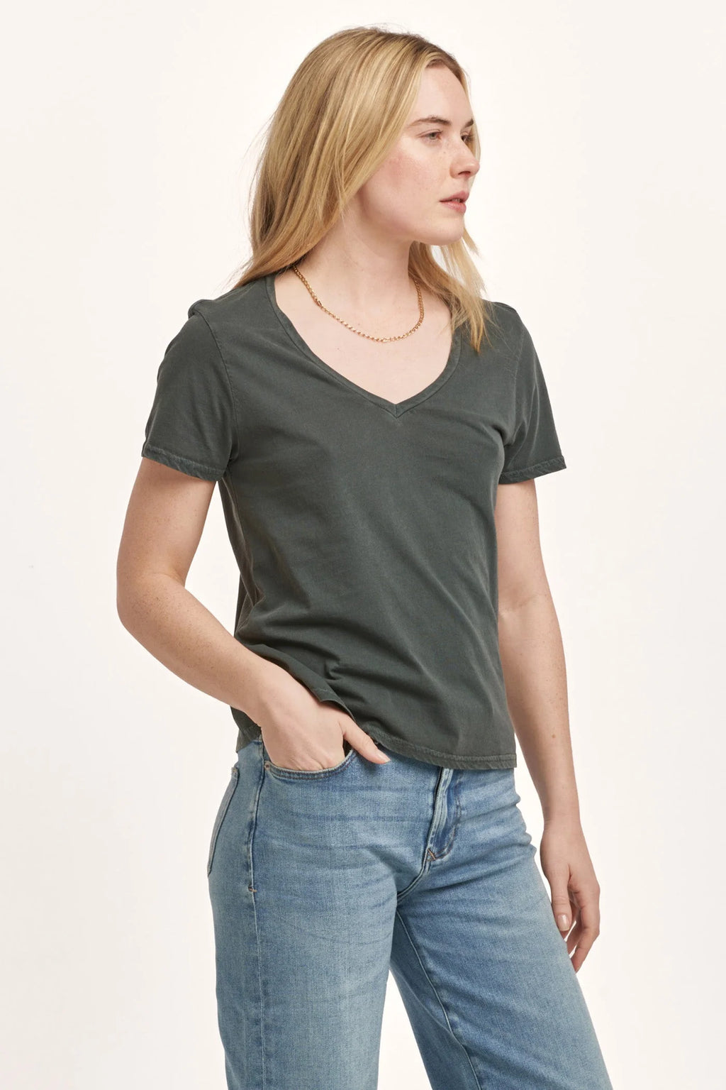 Dear John Dark Moss Madelyn Tee – Bronze Seal