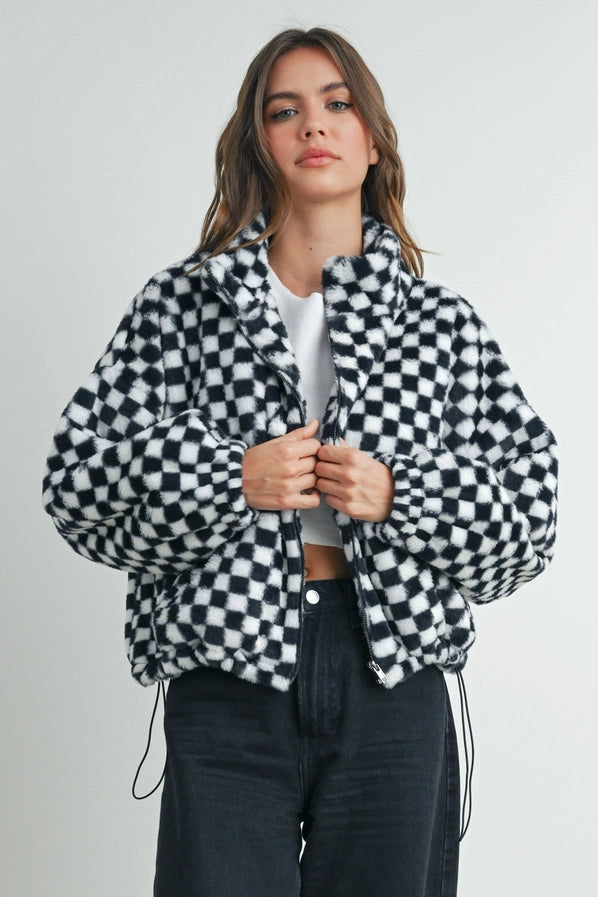 Checkered Teddy Jacket – Bronze Seal