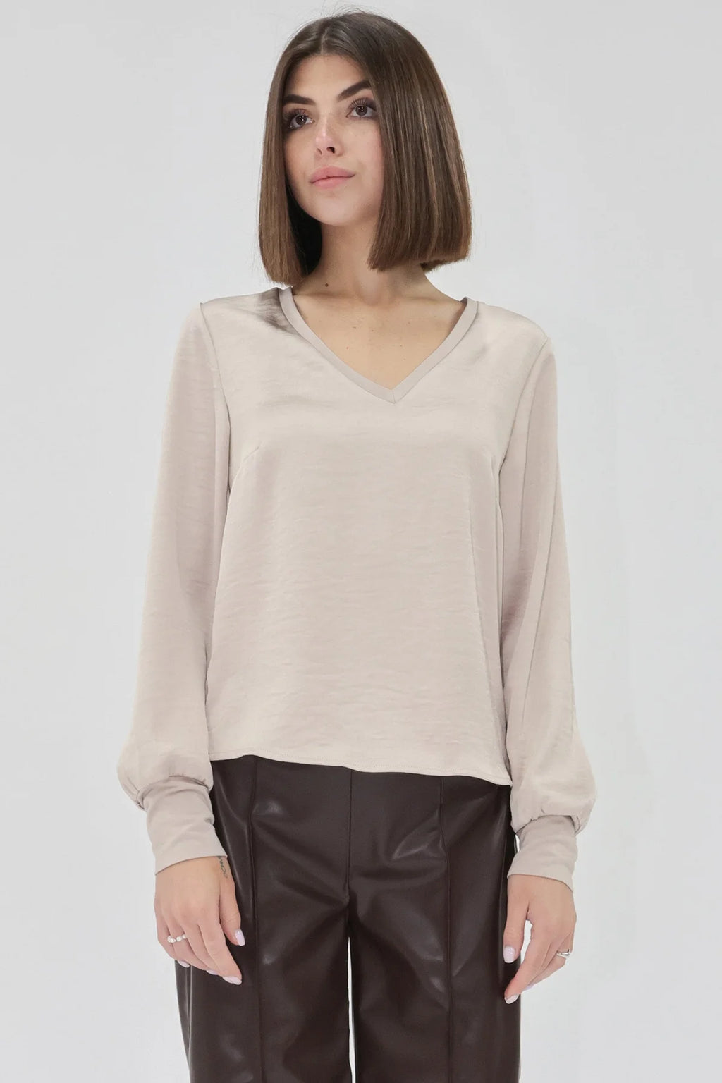 Another Love Aya Pearl Satin Top – Bronze Seal